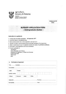 DAFF Undergraduate Bursary Application Form | Bursaries South Africa