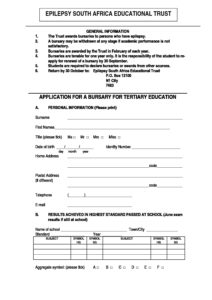 Epilepsy SA Educational Trust Bursary Application Form | Bursaries South Africa