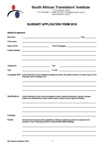SATI Bursary Application Form (English) | Bursaries South Africa