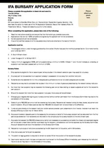 IFA Bursary Application Form 2017-2018 | Bursaries South Africa
