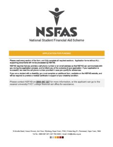 NSFAS Application Form | Bursaries South Africa