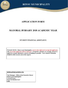 Bitou Municipality Bursary Application Form | Bursaries South Africa