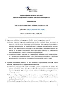 SKA Research Project Proposals for Doctoral and Masters | Bursaries ...