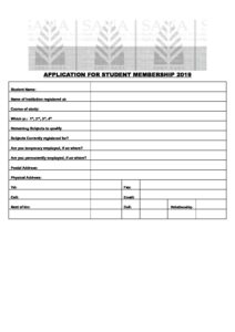 SANA Student Membership Form | Bursaries South Africa