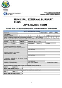 Swartland Municipality Bursary Application Form | Bursaries South Africa