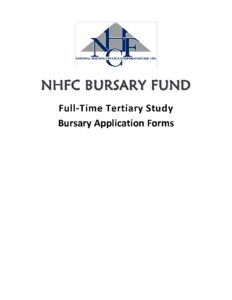 NHFC Bursary Application Form | Bursaries South Africa