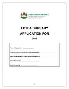 KwaZulu-Natal Department of EDTEA Bursary Application Form | Bursaries ...