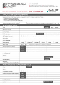 Potchefstroom Academy and SAAHST Application Form | Bursaries South Africa