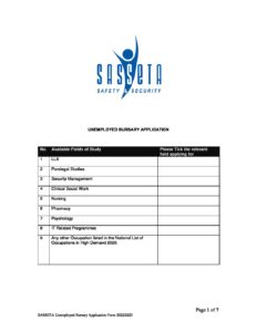 SASSETA Bursary Application Form 2022 | Bursaries South Africa
