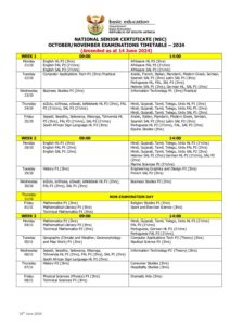 Matric 2024 NSC Final Exam timetable | Bursaries South Africa