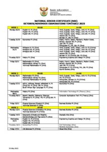 Matric NSC Final Exam Timetable 2023_compressed | Bursaries South Africa