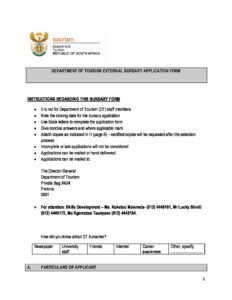 Department of Tourism Bursary Application Form 2023 | Bursaries South ...