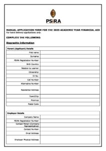 PSiRA Bursary Application Form 2023 | Bursaries South Africa