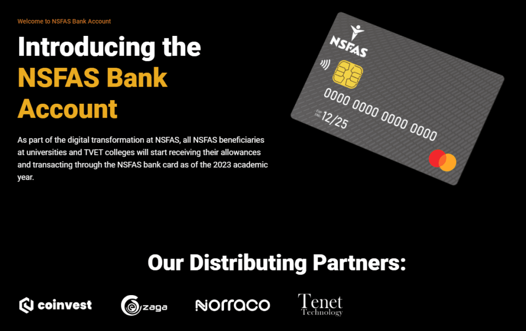 NSFAS Bank Accounts - Students to receive Bank Cards