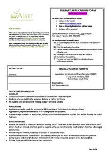 Asset Bursary Application Form 2024 (Renewal) | Bursaries South Africa