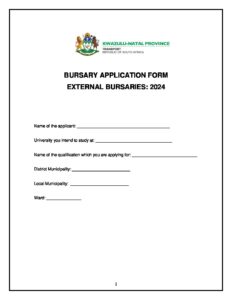 KZN Department of Transport Bursary Application Form 2024 | Bursaries ...