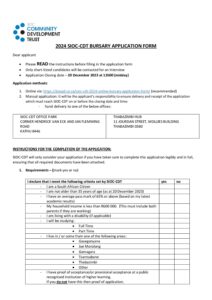 SIOC-CDT Bursary Application Form 2024 | Bursaries South Africa
