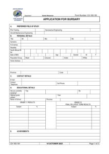 SACAA Bursary Application Form 2024 | Bursaries South Africa