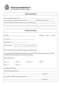 Hessequa Municipality Bursary Application Form 2024 | Bursaries South ...