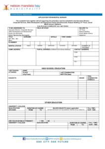 Nelson Mandela Bay Municipality Bursary Application Form 2024 | Bursaries South Africa