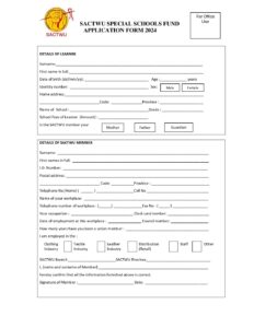SACTWU Bursary Special School Application Form 2024 | Bursaries South ...