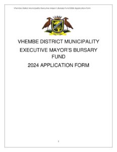 Vhembe District Municipality Bursary Application Form 2024 | Bursaries South Africa