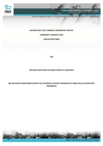 RBCT Bursary Application Form 2024 | Bursaries South Africa