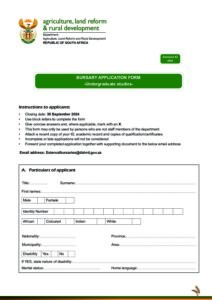 DALRRD Bursary Application Form 2025 (Undergraduate) | Bursaries South Africa