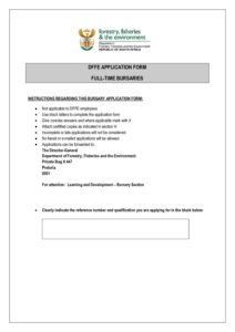 DFFE Bursary Application Form 2025 | Bursaries South Africa