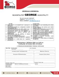 George Municipality Bursary Application Form 2025 | Bursaries South Africa
