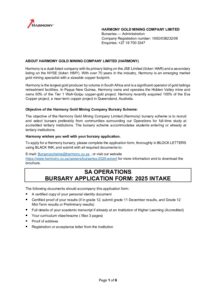 Harmony Bursary Application Form 2025 | Bursaries South Africa