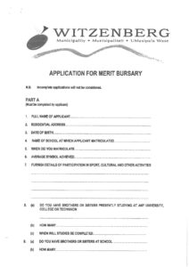 Witzenberg Municipality Bursary Application Form 2025 | Bursaries South ...